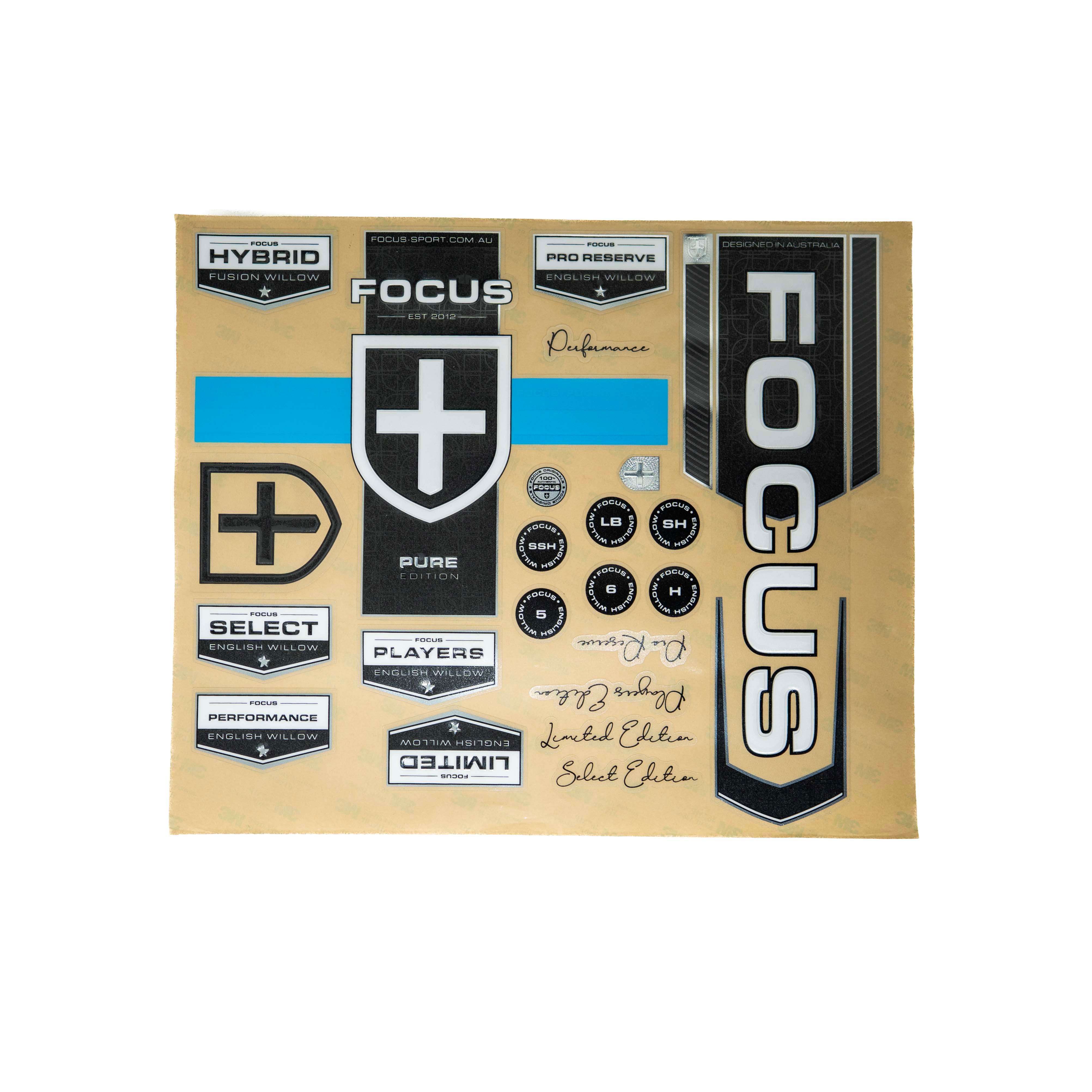 Focus Cricket Bat Sticker Set - Pure – Focus Cricket South Africa